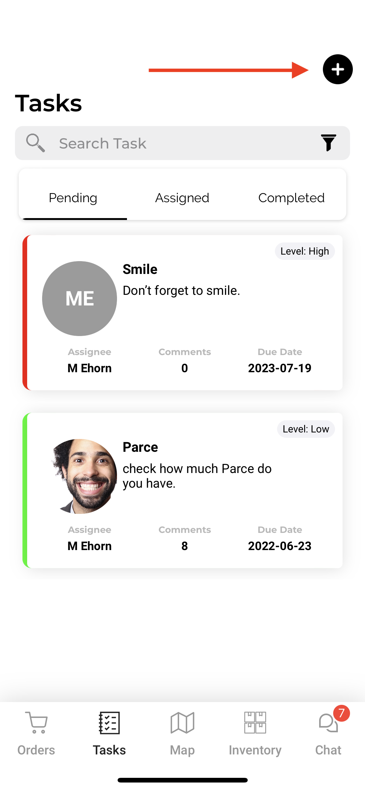 Create a Task – Vende