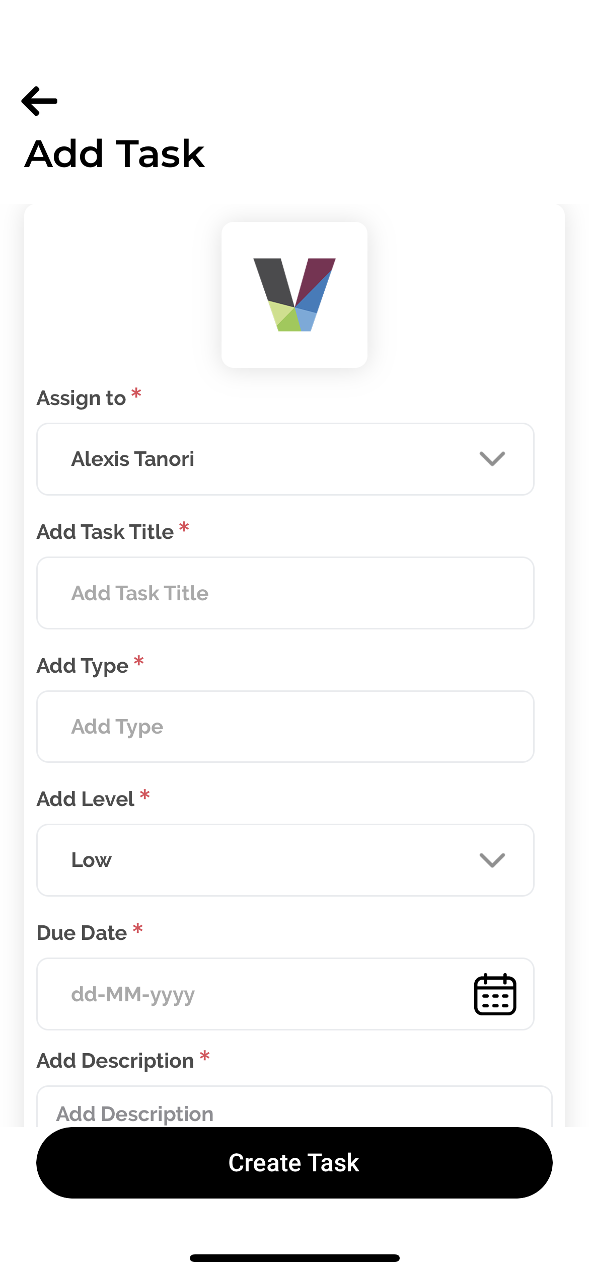 Create a Task – Vende