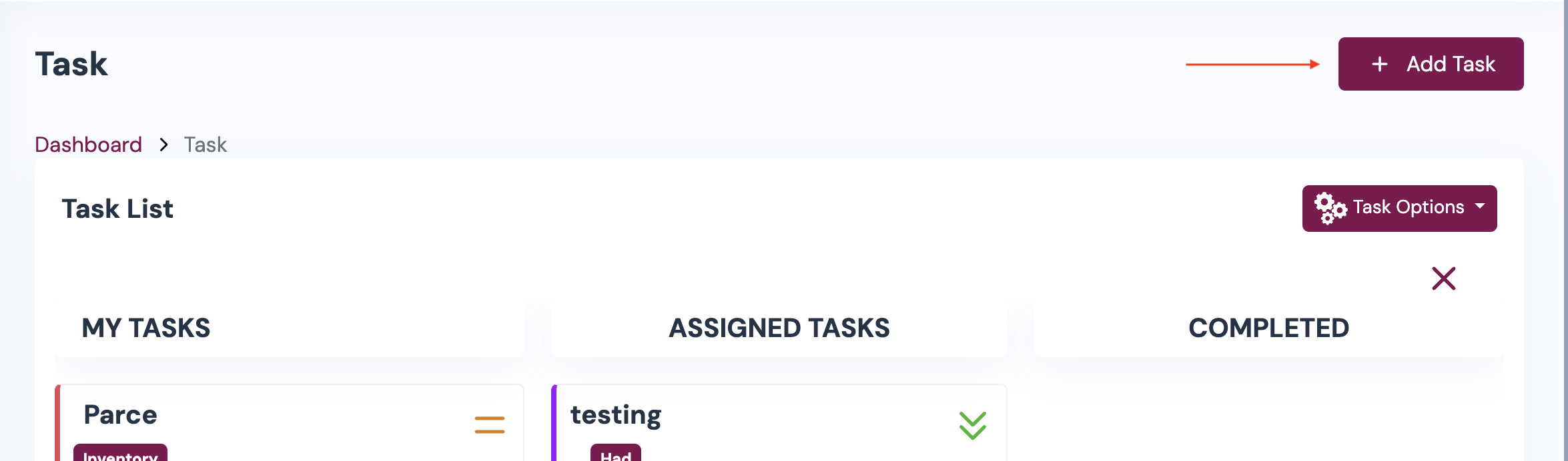 Create a Task – Vende